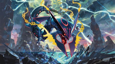 Mega Rayquaza Unleashed Stunning Hd Wallpaper From Pokémon Omega Ruby And Alpha Sapphire