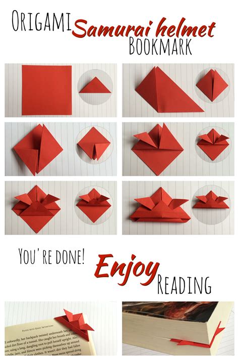 Origami Heart Bookmark Printable Instructions