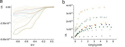 A Cyclic Voltammograms Of The MnTMPyP Complex 9 10 5 M In A Borate