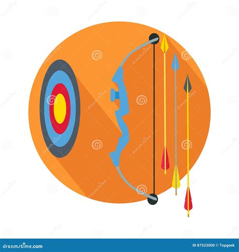 Arrow With Target Icon Button Archery Sign Symbol Stock Vector Illustration Of Label Arrow