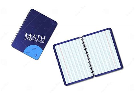 Realistic Blue Math Notebook Set Isolated On White Background Stock Illustration Illustration