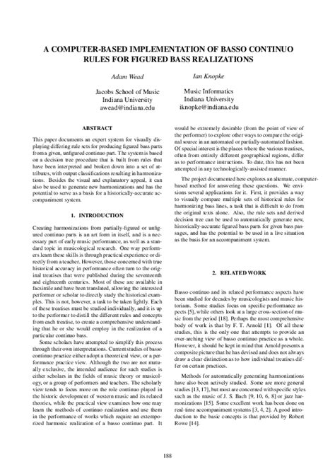 Pdf A Computer Based Implementation Of Basso Continuo Rules For