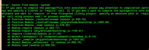Cannot Find Module System Issue 385 Vercel Pkg GitHub
