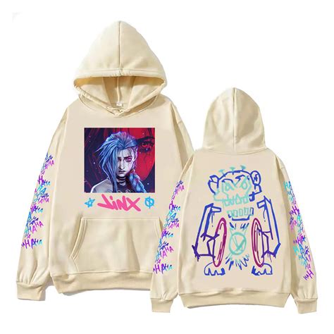 Mlqidk Womens Jinx Hoodie Long Sleeve League Of Legends Arcane Costume