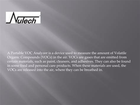 Ppt Portable Voc Analyzer Nutech Powerpoint Presentation Free Download Id 11405957