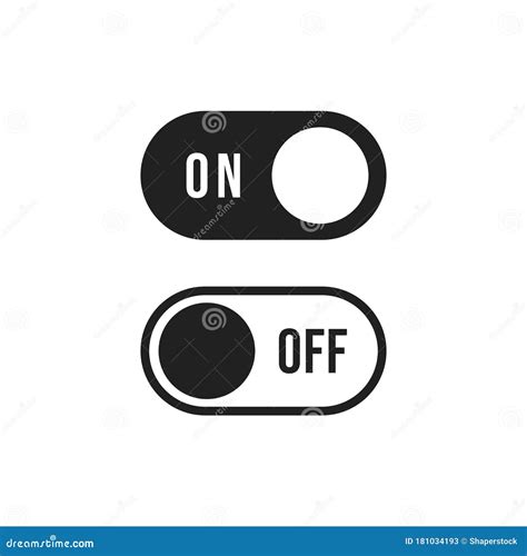 set of on and off toggle switch buttons black and white switch buttons