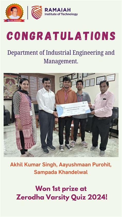 Ramaiah Institute Of Technology On Linkedin Zerodhavarsityquiz Teamrit Championmindset