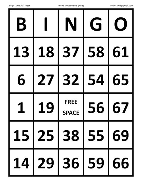 Large Bingo Cards For Seniors All Free Printables