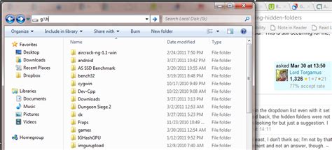 how can i prevent windows explorer from suggesting hidden folders