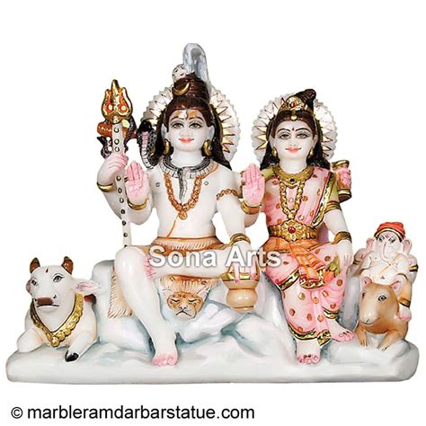 Lord Shiva Parivar Marble Statue Shiva Parvati Murti Manufacturer