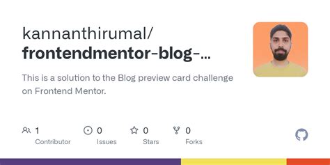 GitHub Kannanthirumal Frontendmentor Blog Preview Card Challenge This Is A Solution To The