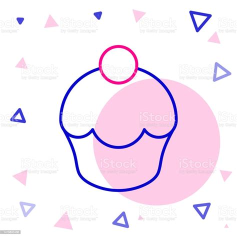 흰색 배경에 격리 된 라인 머핀 아이콘 다채로운 개요 개념 벡터 귀여운에 대한 스톡 벡터 아트 및 기타 이미지 귀여운 다중 색상 달콤한 음식 Istock