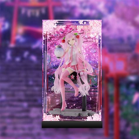 【aowobox】taito 藝術家傑作 Amp 初音未來 櫻花提燈ver手辦 高透主題展示盒