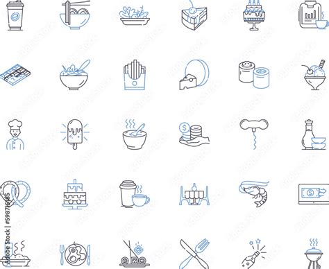 Eatery Line Icons Collection Restaurant Cafe Bistro Diner Tavern