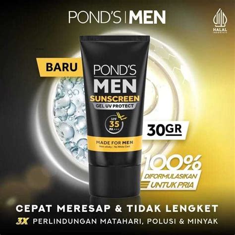Jual Ponds Men Sunscreen Gel Uv Protect Spf 35 Pa 30gr Shopee