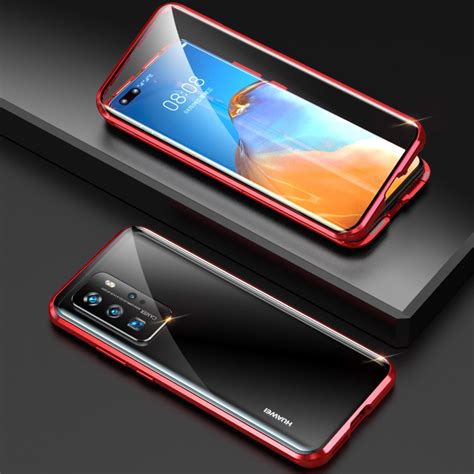 For Huawei P Pro Shockproof Double Sided Tempered Glass Magnetic Attraction Case With Camera
