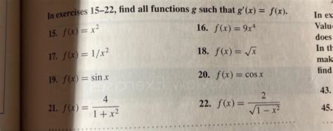 solved in exercises 15 22 find all functions g such that