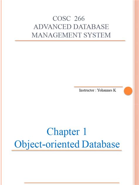 ADMS Chapter One | PDF | Inheritance (Object Oriented Programming) | Databases