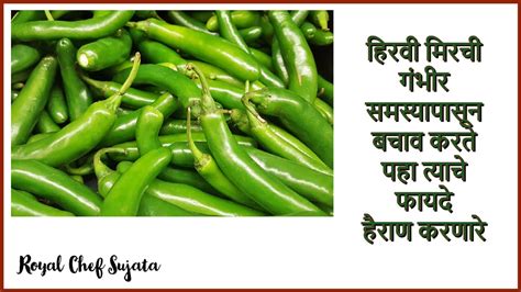 Health Benefits Of Eating Green Chillies In Marathi Royal Chef Sujata