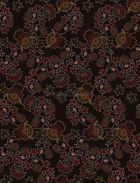 Motif Sans Parfum Avec Fleurs Fantaisie Baies Feuilles Et Paisley Sur