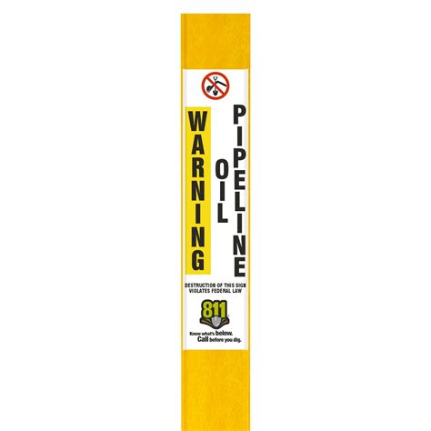 Warning Oil Pipeline Flat Marker Pipemarker Warning Oil Pipeline Flat Marker Pipemarker