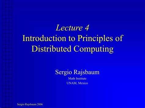 Ppt Lecture 4 Introduction To Principles Of Distributed Computing