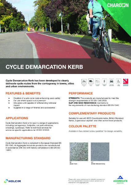 Cycle Demarcation Kerb Tds Charcon Hard Landscaping Part Of Holcim