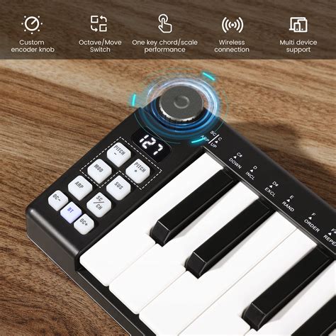 Snapklik Com Asmuse Key USB MIDI Keyboard Bluetooth Sensitive Keys MIDI Controller