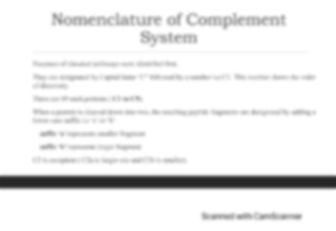 SOLUTION The Complement System Of Proteins Studypool