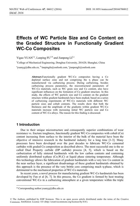pdf effects of wc particle size and co content on the graded