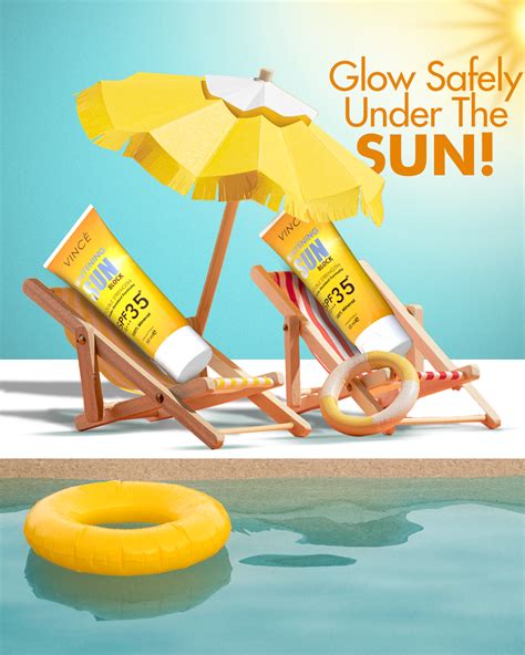 Glow Safely Under The Sun With VincÉ Sunblock Spf 35 In 2025 Cosmetic Packaging Design