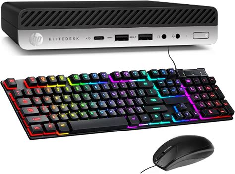 Amazon Com Hp Elitedesk G Mini Desktop Computer Pc With Rgb Keyboard Intel Core I T