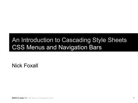 Powerpoint Presentation An Introduction To Cascading Style