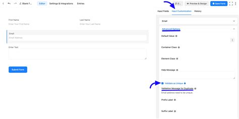 Unique Field Validation Fluent Forms