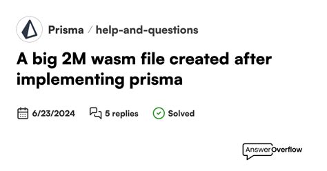 a big 2m wasm file created after implementing prisma prisma