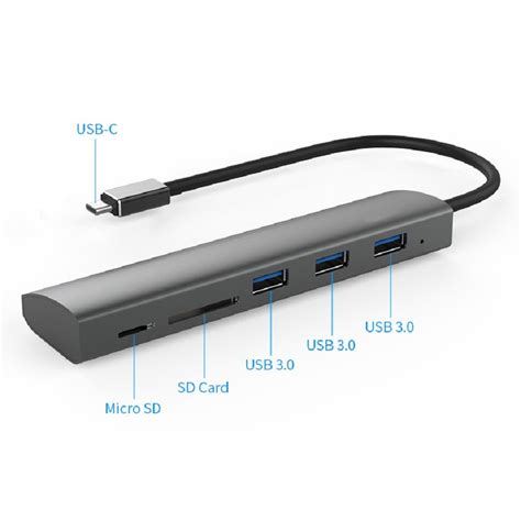 Type C Gen1 Usb3 0 To 3 Port Aluminum Hub Card Reader Dc Port Usb Hub And Usb 3 0 Hub Price