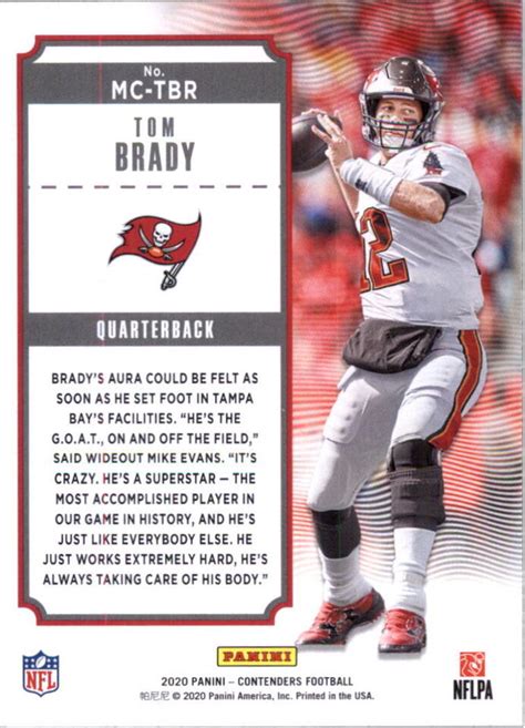 2020 Panini Contenders Mvp Contenders 3 Tom Brady Nm Mt Ebay