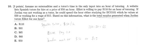 [3 ﻿points] ﻿assume no externalities and a tutor s