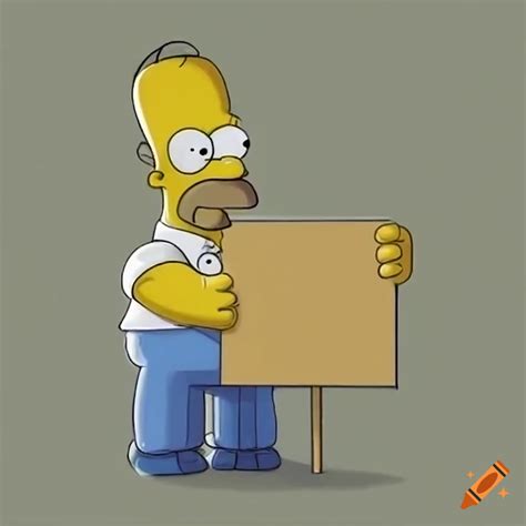 Homer Simpson Holding A Blank Sign On Craiyon