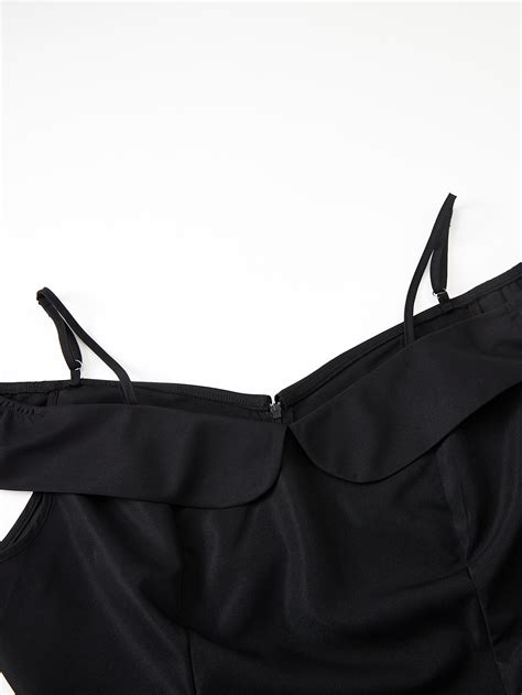 Plus Size Women Women Off Shoulder Backless Sexy Suspender Dress The