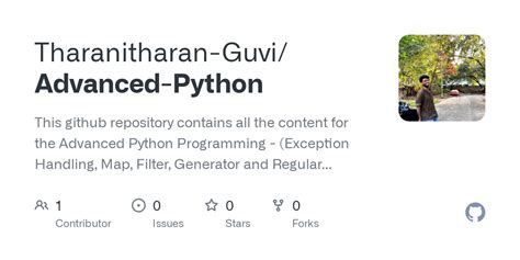 github tharanitharan guvi advanced python this github repository