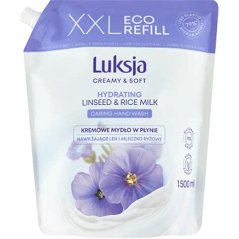 Luksja Creamy Soft Kremowe mydło w płynie nawilżające len i mleczko ryżowe ml