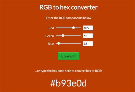 RGB To Hex Colour Converter James Baum