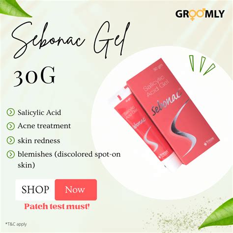 Glowderma Labs Pvt Ltd Sebonac Salicylic Acid Gel 30 Gm Groomly Bd