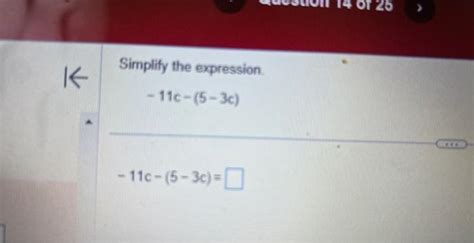 Solved Simplify The Expression C C Chegg