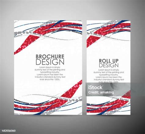 Garis Abstrak Vektor Brosur Desain Bisnis Template Atau Roll Up