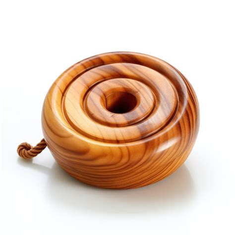Premium Ai Image Wooden Yoyo Wooden Toy Isolated On White Background