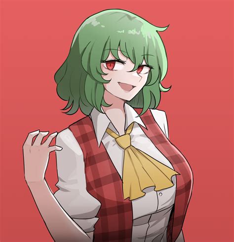 Safebooru 1girl Ascot Collared Shirt Green Hair Highres Kazami Yuuka