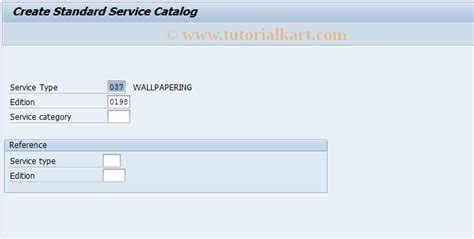 ML SAP Tcode Create Standard Service Catalog ML SAP Tcode Create Standard Service Catalog