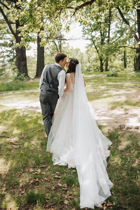 Stylish Young Brides Happy On Their Day Enjoy Each Other Stock Image